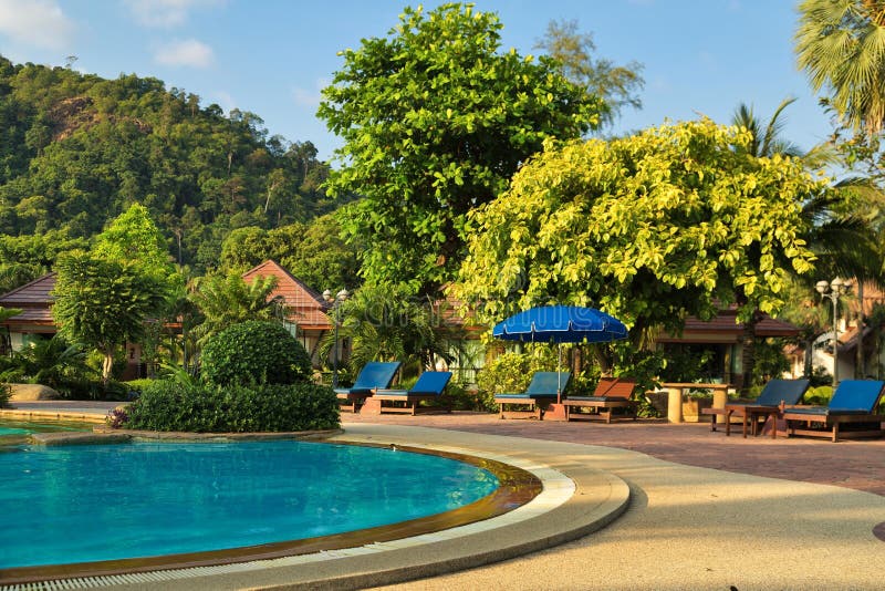 Resort pool stock image. Image of lifestyle, bright, idyllic - 15484919