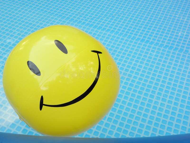 Pool Smiley Face Ball stock photo. Image of swim, swimming - 10130560