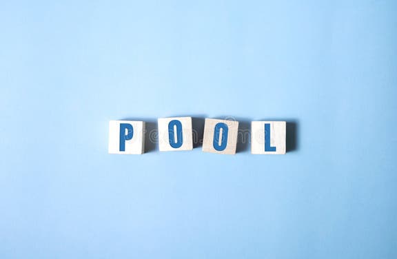 Pool Spelled Out in White Alphabet Blocks Stock Photo - Image of spell ...
