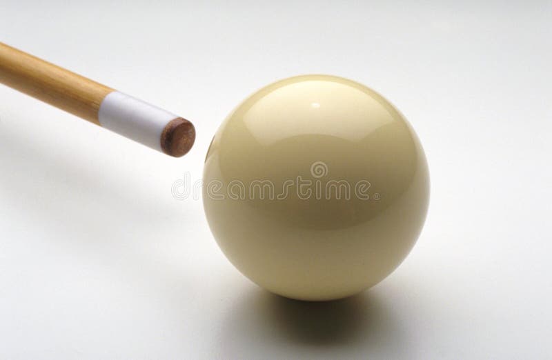 Pool Stick Striking Cue Ball Stock Image - Image of pursuit, table ...