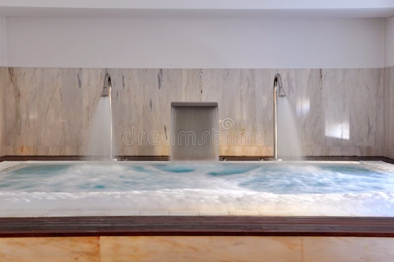 Pool with streams of water stock photo. Image of poolside - 21266644