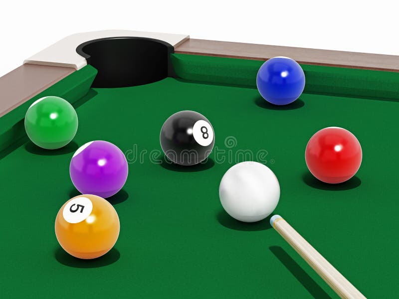 Pool table stock illustration. Illustration of entertainment - 55712269