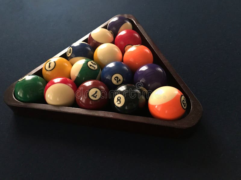 Pool Table Balls on Black Felt Table Stock Image - Image of black ...