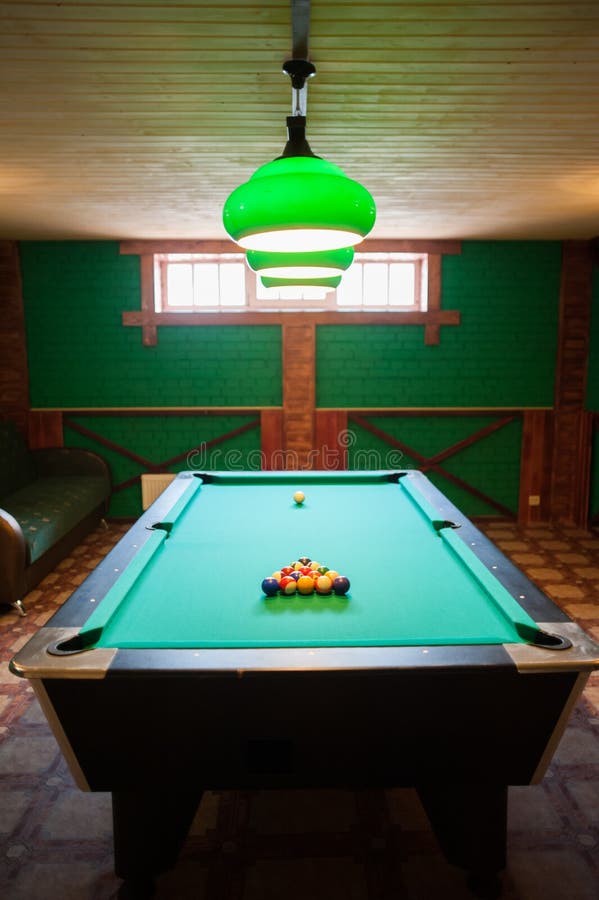 A pool table with balls stock image. Image of leisure - 103771283