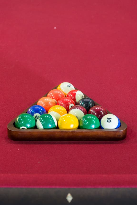 Pool Table / Balls Racked Up on Red Stock Image - Image of goal, game ...