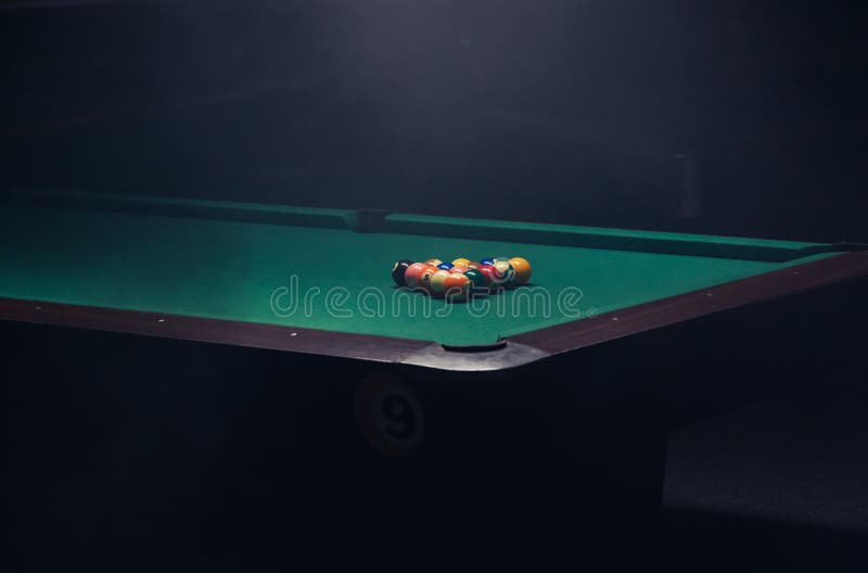 Pool table in a bar stock photo. Image of entertainment - 242608630
