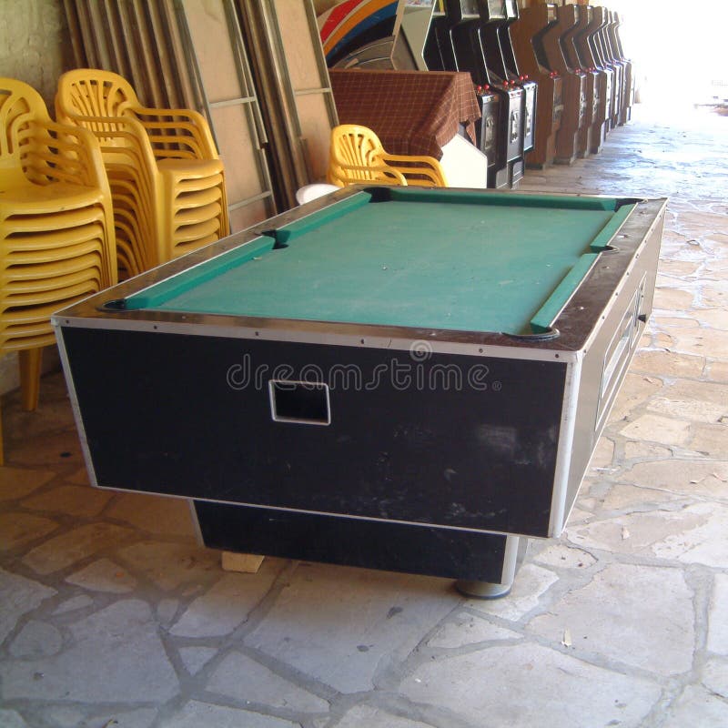 Pool Table in a Cafe in Cyprus Editorial Stock Photo - Image of ball ...