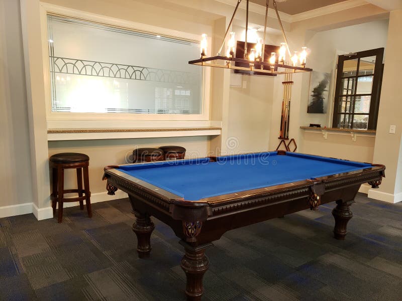 Pool table in clubhouse stock image. Image of pool, clubhouse - 159075813
