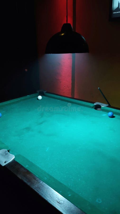 Pool Table in a Dark Environment Stock Photo - Image of surrounds, room ...