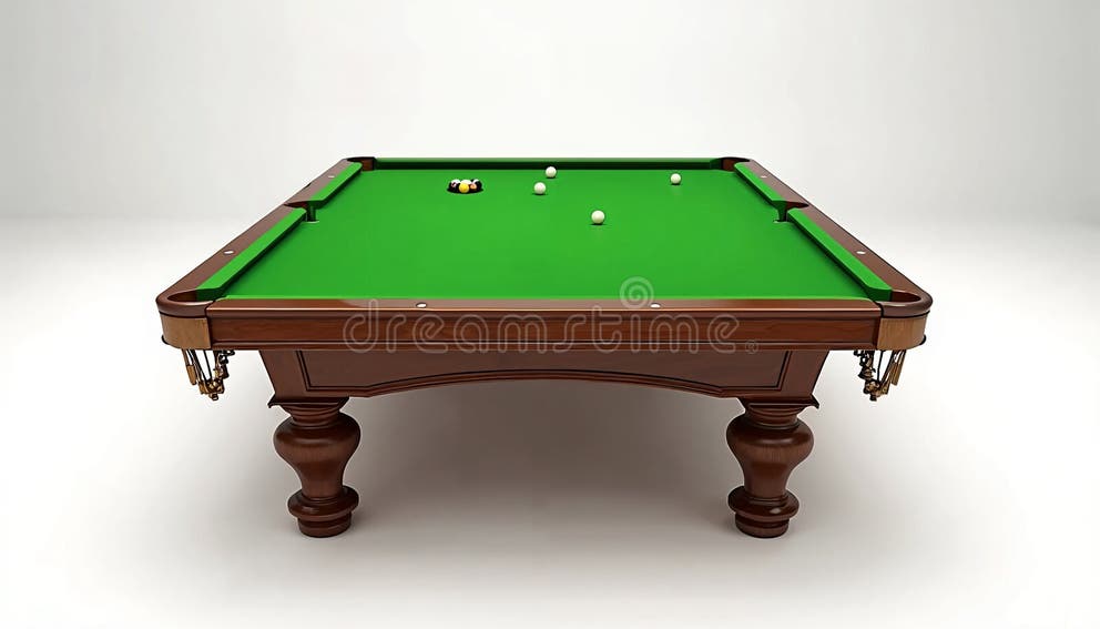 Green Felt Pool Table with White and Black Balls. Generative AI Stock ...