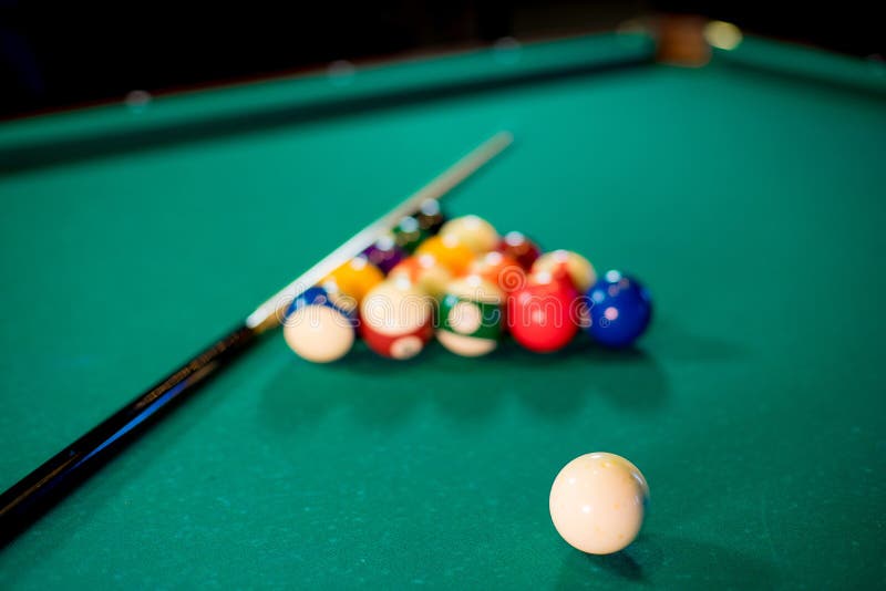Pool table with props stock image. Image of point, goal - 85958047