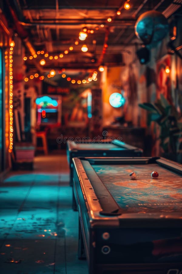 A Pool Table in a Room with Bright Lighting. Perfect for Recreational ...
