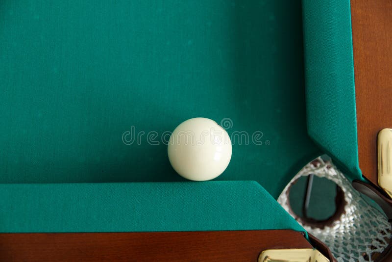 A Pool Table. Top View. the Ball Rolls into the Pocket Stock Photo ...