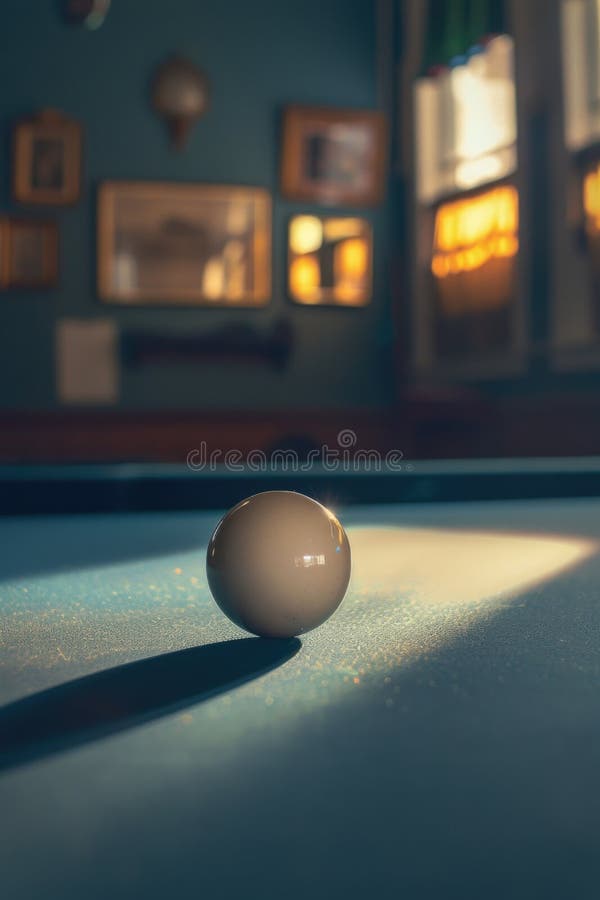 Pool Table with a White Ball. Suitable for Sports and Leisure Concepts ...