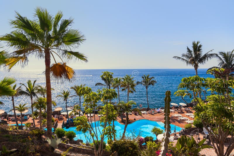 Pool at Tenerife Island - Canary Stock Image - Image of destinations ...