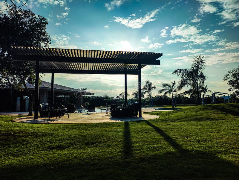 Pool and Terrace Inside a Private Residential Stock Photo - Image of ...