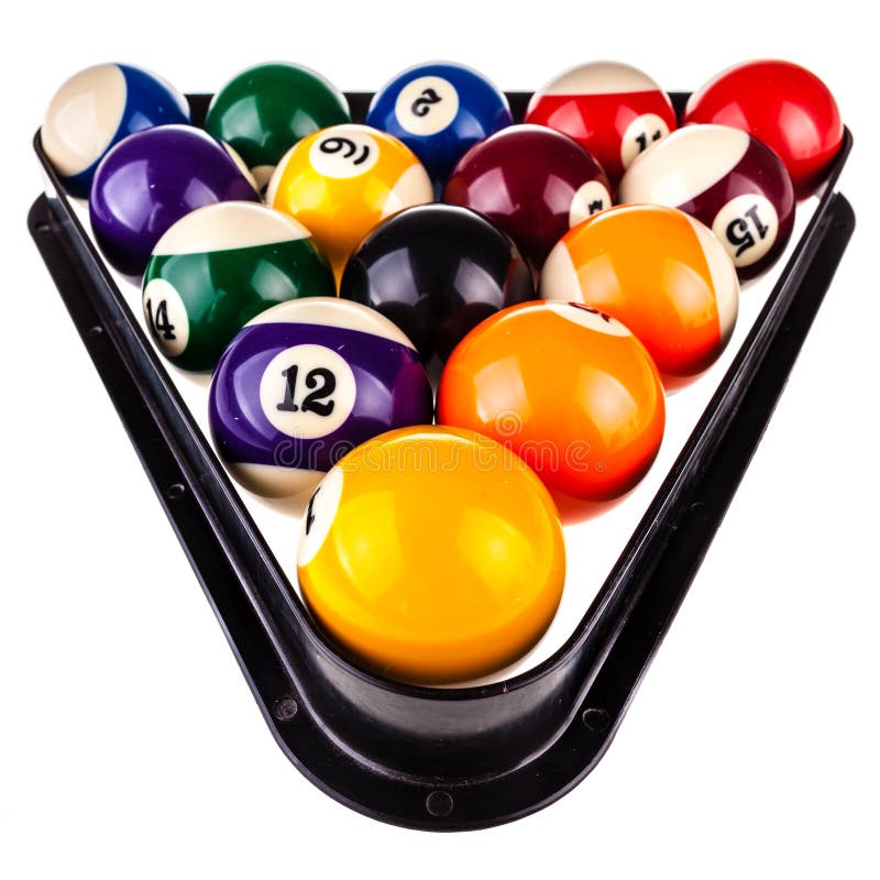 Pool triangle on white stock image. Image of game, sport - 84214217