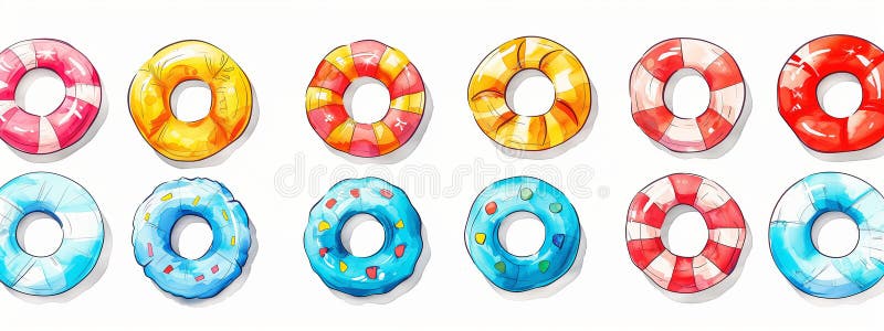 Pool Tubes Banner with Copy Space Stock Illustration - Illustration of ...