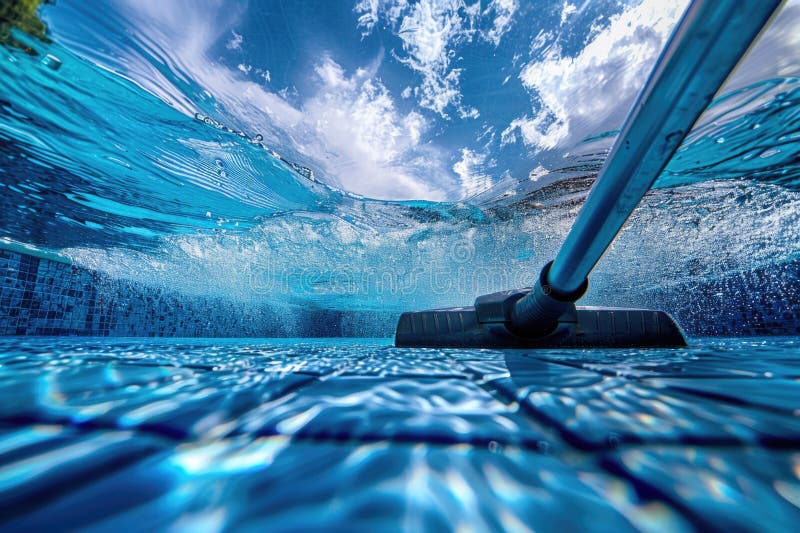 A Pool Vacuum Cleaner at the Bottom of a Swimming Pool, Surrounded by ...