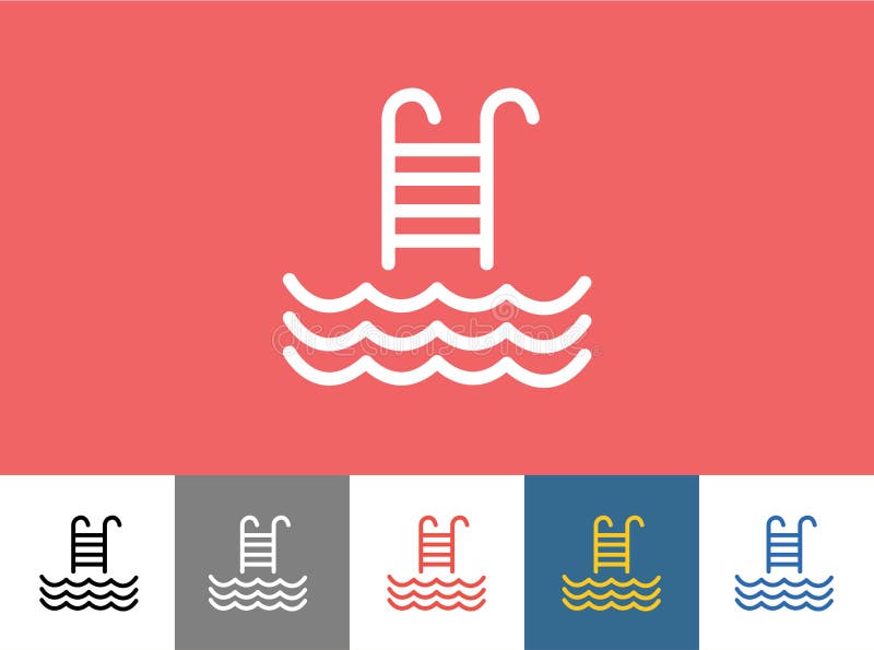Pool Vector Icon Isolated. Waves, Summer or Stairs Stock Vector ...