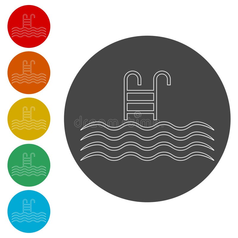 Pool Vector Icon, Swimming Pool with Ladder Icon Stock Vector ...