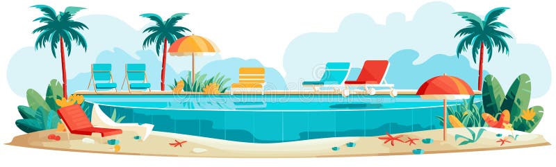 Pool Vector Simple 3d Smooth Cut and Paste White Isolated Illustration ...