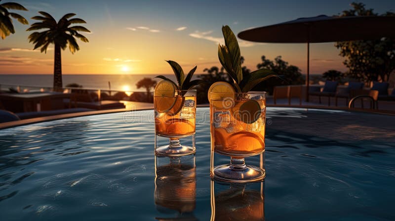 The Pool with a View of the Sunset and Cocktails for the Boyfriend ...