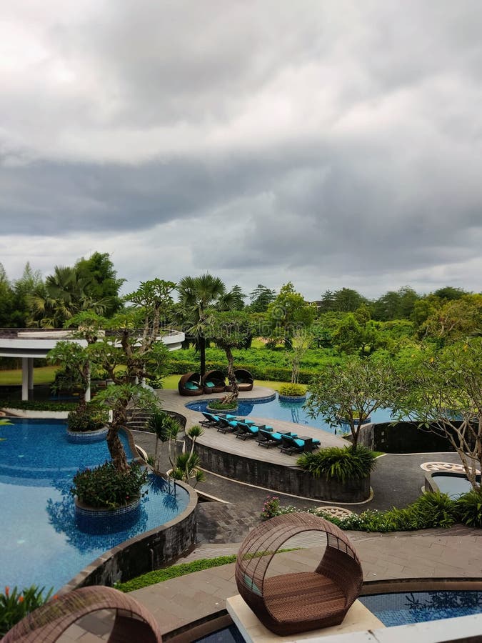 Pool View at SwissBell Pecatu Bali Stock Photo - Image of bali, swissb ...