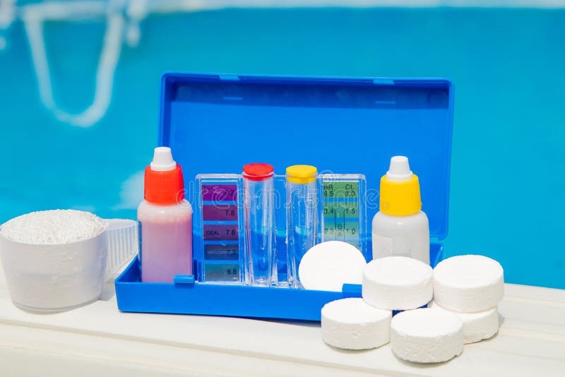 Pool Water Maintenance and Control Stock Image - Image of security ...