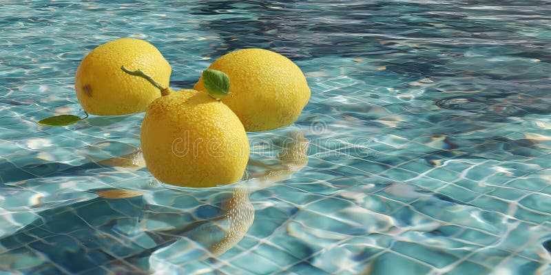 Pool Water Reflections with Floating Lemon Wallpaper Background for ...