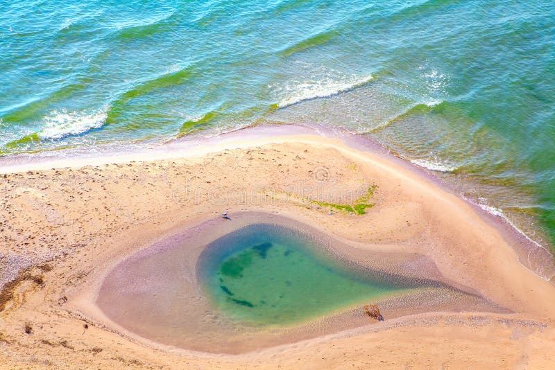 Natural Pool of Water on the Beach Stock Image - Image of sunlight ...