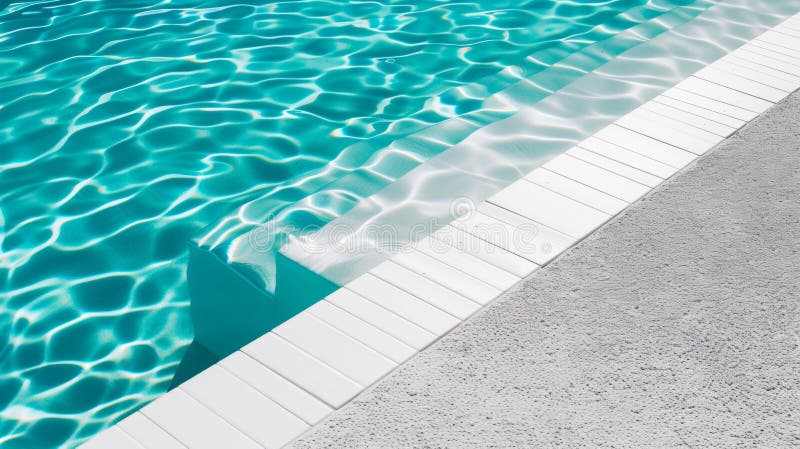 A Pool with a White Edge and Blue Water Stock Image - Image of edge ...