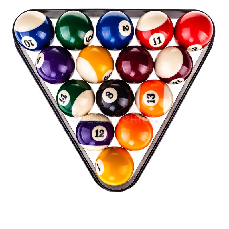 Pooldriehoek En Ballen Op Wit Stock Foto - Image of knipsel, groep ...