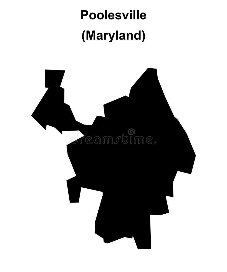 Poolesville outline map stock vector. Illustration of area - 387370170