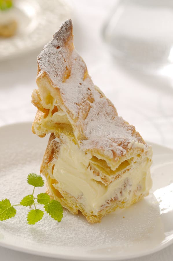 Poolse cake met slagroom stock afbeelding. Image of gebakken - 8171669