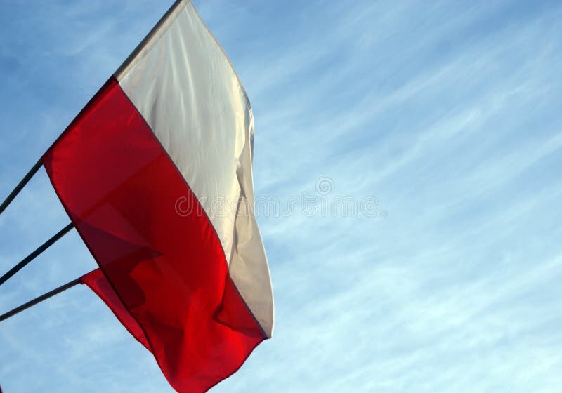 Poolse Vlag in Krakau, Polen, Europa Stock Foto - Image of gebouw ...