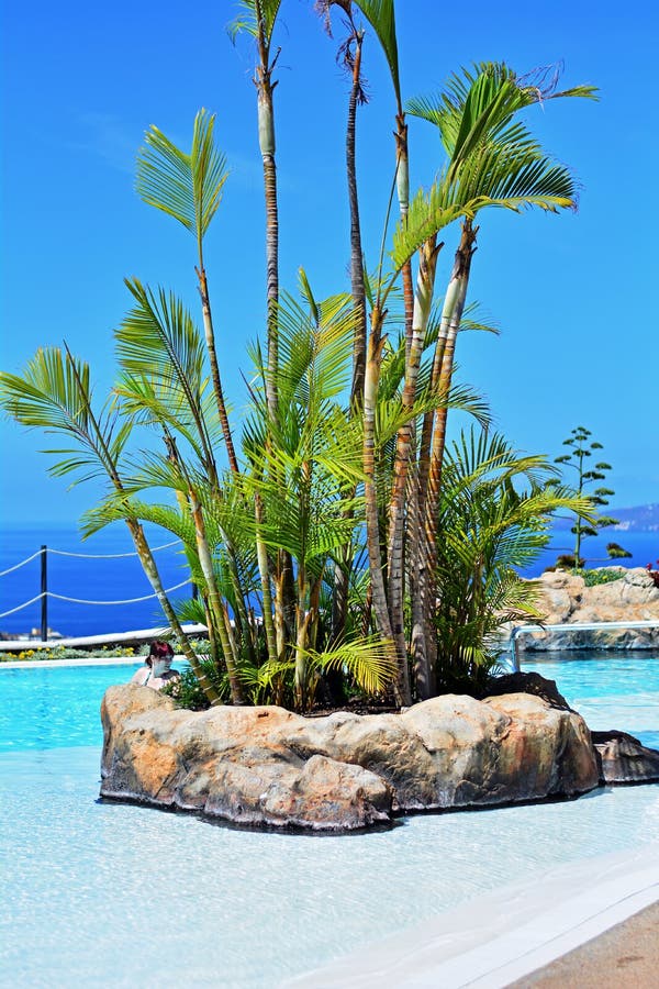 Poolside with Beautiful Sea View Stock Photo - Image of scenery ...