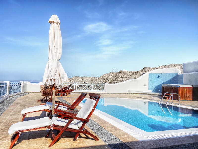 Patio with a Water Fountain Stock Image - Image of landscape, chair ...