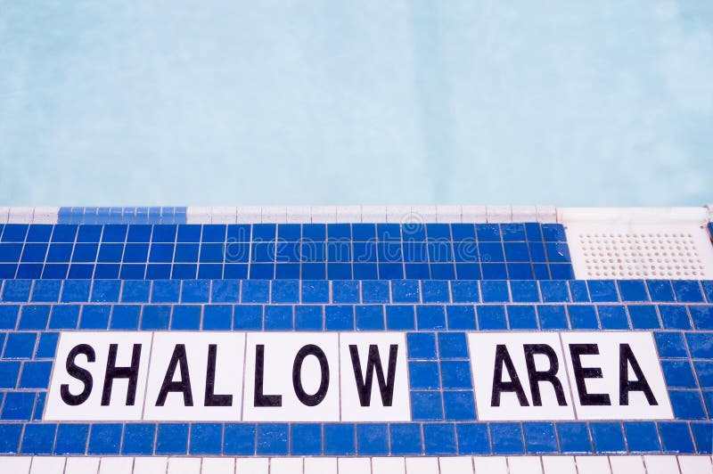 Poolside Shallow Area Sign stock photo. Image of deep - 36167982