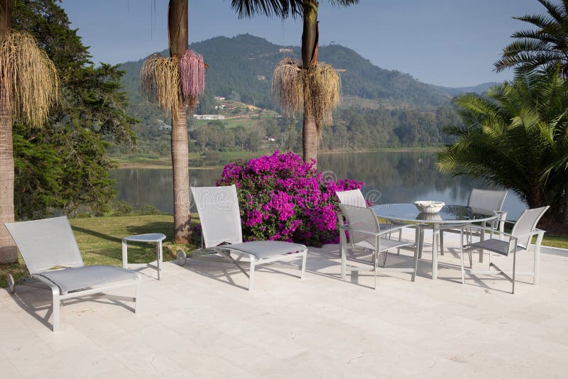 Poolside Terrace stock image. Image of comfortable, idyllic - 13081025