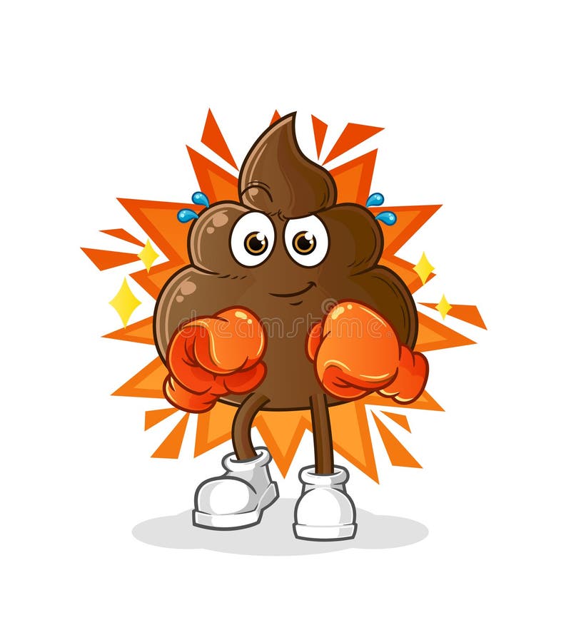 Poop Boxer Character. Cartoon Mascot Vector Stock Vector - Illustration ...