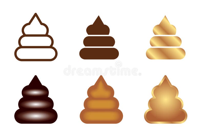 Pooping Icon Set - Sign & Symbol Mark Stock Vector - Illustration of ...