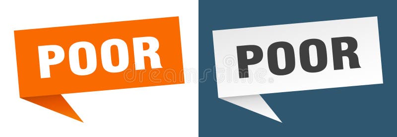 Poor Banner. Poor Speech Bubble Label Set Stock Vector - Illustration ...