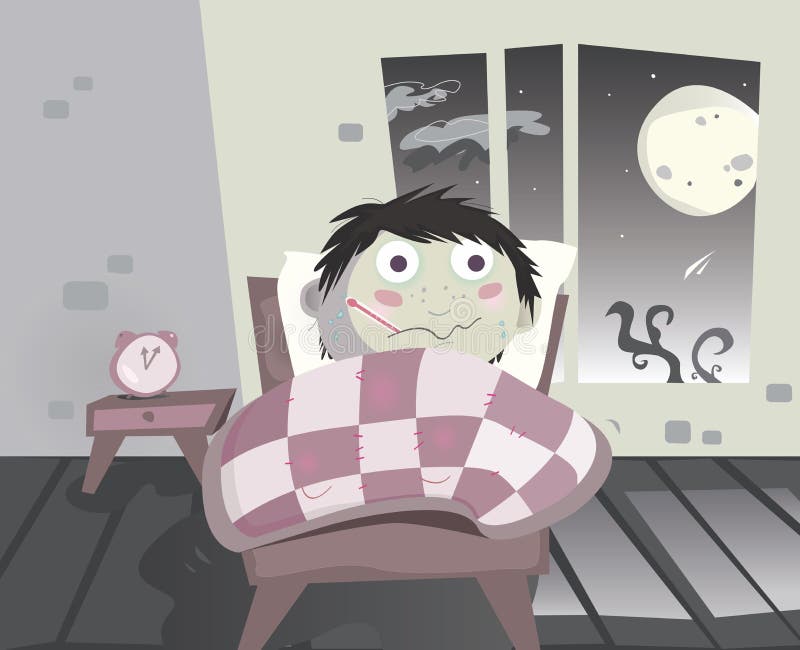 Poor boy stock vector. Illustration of clock, bedroom - 8767729