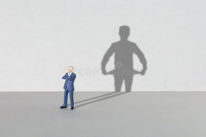 The Businessman and His Shadow in Business Concept Stock Image - Image ...