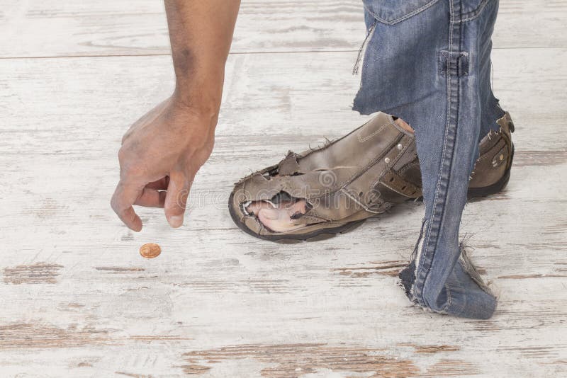 Poor and coin stock image. Image of neediness, poverty - 55609897