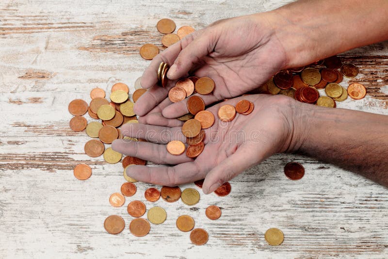 Poor and coins stock photo. Image of businessman, dirt - 41737164
