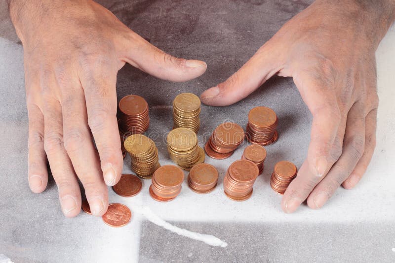 Poor and coins stock photo. Image of concept, homeless - 41737592