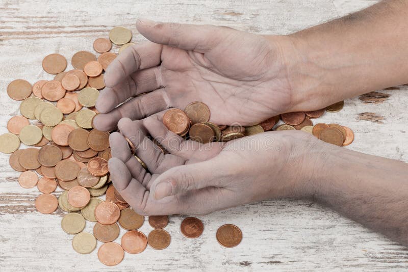 Poor and coins stock photo. Image of people, success - 54336386
