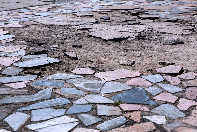Poor Condition of the Road Surface. Stock Photo - Image of gray, suburb ...
